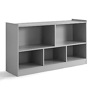 CAPHAUS Toy Storage Organizer with Open Compartments for Kids, 44.1”x11.8”x24.2”, Grey, Toy Organizers and Storage, Storing Books, Toys, for Classroom, Kindergarten, Playroom, Nursery and Bedroom