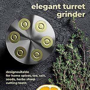 Universal Zink Hand Grinder, Revolver Collection, Silver 2.04in