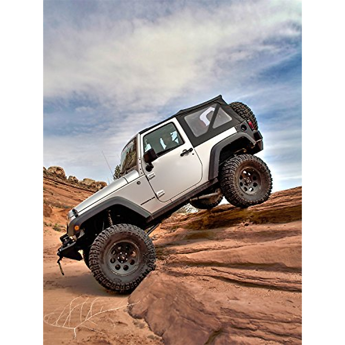 Smittybilt Replacement Soft Top with Tinted Windows and No Upper Doors (Black Diamond) - 9075235