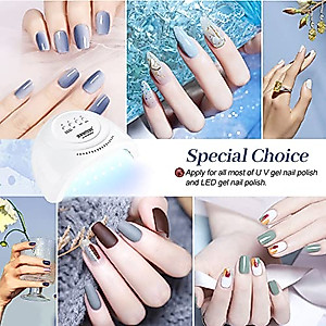 JEWHITENY U V LED Gel Nail Lamp, SUN1G 48W Dryer Light for Polish-3 Timers Professional Upgraded Curing Lamp Art Accessories, Dual Toe Nails,White