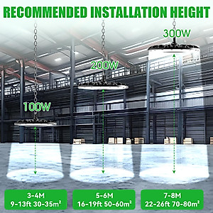 Probapro LED UFO High Bay Lights: 100W UFO Lamp LED High Bay Shop Lighting Fixtures - Dimmable 3000K/4000K/6000K 10000LM Commercial Warehouse Garage UFO High Bay Lights 4PACK