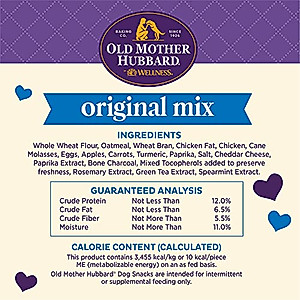 Old Mother Hubbard by Wellness Classic Original Mix Natural Dog Treats, Crunchy Oven-Baked Biscuits, Ideal for Training, Mini Size, 20 pound box