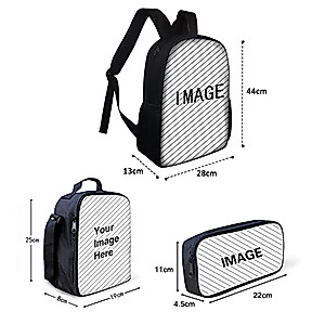 Bulopur Colorful Bats School Backpacks for Teen Girls, Sratty Night Bookbag 3Pcs Lunch Bag Pencil Case, Multicolor Durable Kids Boys Rucksack Student School Bag Set