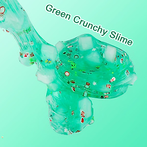 1 Pack Big Jelly Cube Glimmer Crunchy Slime Santa Claus Slime Add-ins, Scented Crystal Water Slime, Non-Sticky, Super Soft Sludge Toy, Party Favors Fun Stress Relief Toy for Girls and Boys