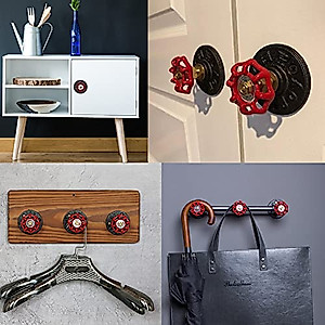 Retro Creative Metal Hand Wheel Hooks Wall Mounted Hardware Robe/Hat/Coat Hangers Door Knobs