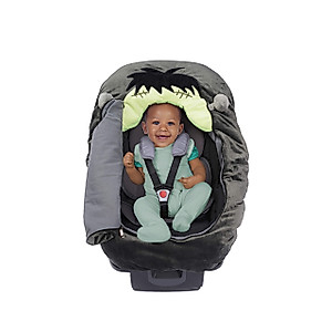 Car Seat Cuties, Baby Car Seat Cover, Stretchy Universal Fit Infant Car Seat Carrier Cover for Baby Boys and Girls, Soft & Warm Baby Blanket Style Car Seat Cover, Infant Costume (Frankenstein)