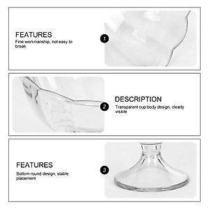 Cabilock Small Dessert Cup with Spoon Cute Footed Tulip Clear Dessert Bowls Cups Perfect for Dessert Sundae Ice Cream Fruit Salad Snack Pudding Cups 2 Sets (4.33x3.54 inch)