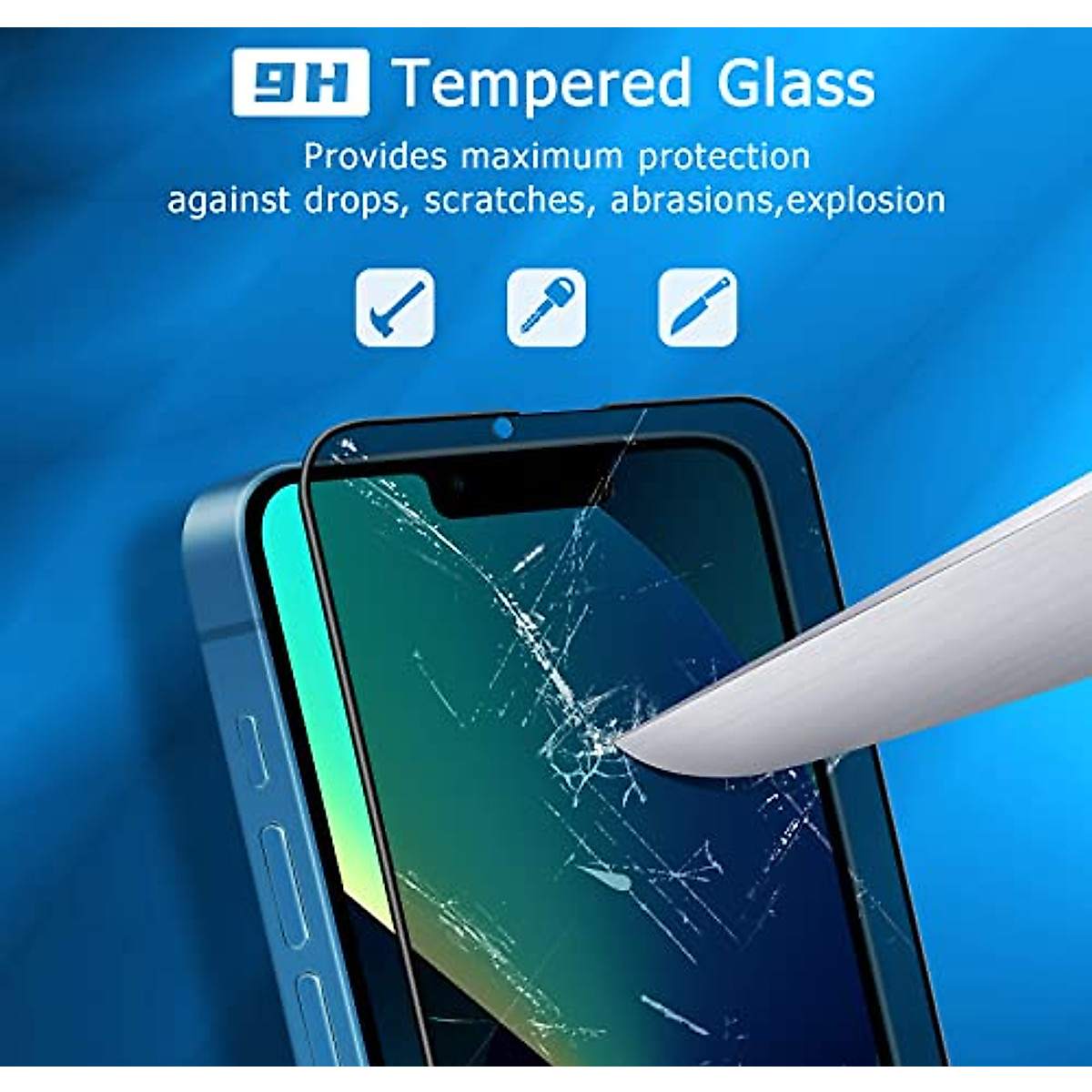 Cnarery [2 Pack] Privacy Screen Protector for iPhone 14/iPhone 13/iPhone 13 Pro, Anti Spy Tempered Glass with Alignment Frame Full Coverage Easy Installation Anti-peeping