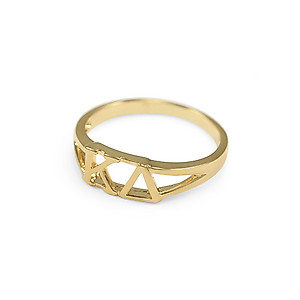 The Collegiate Standard Kappa Delta 14k Gold Plated Sorority Ring with Greek letters