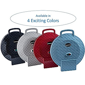 Courant Pizza Maker 12 inch Pizzas Machine, Newly improved Cool-touch Handle Non-Stick plates Pizza oven & Calzone Maker, Electric Countertop Oven for Home or School, 12” Indoor Grill/Griddle, Black