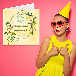 Stuff4 Traditional Birthday Card for Mom from Daughter, Beautiful Classic Floral Bouquet Mothers Day Card Gift for Mother, 5.7 x 5.7 Inch Seasonal Mommy Momma Mam Mammy Flower Gifts Greeting Cards