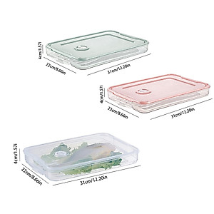 apofly 3PCS Fridge Food Holder Dumpling Storage Box Case Food Organizer Tray Container Single Layer Stackable with Lid Plastic Green