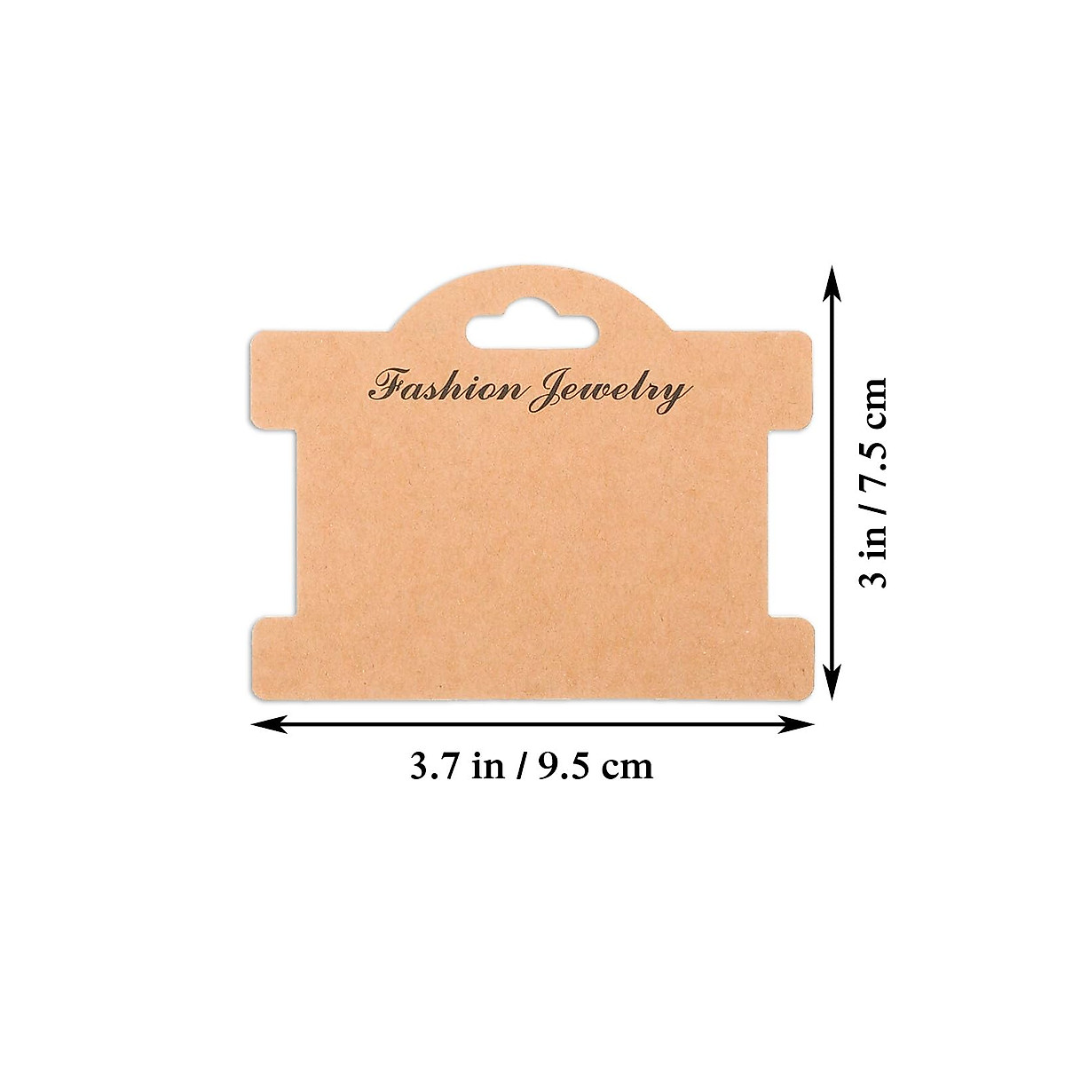 100pcs Jewelry Display Cards Bracelet Display Cards Necklace Card Holder Hanging Cards Earrings Showing Tags (3.7x3 in, Brown)