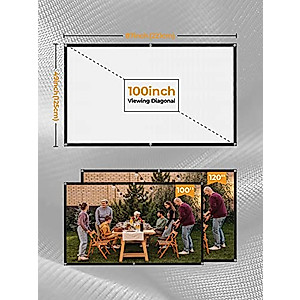 WEWATCH 100 Inch Projector Screen, Portable and Foldable Projector Screen, Double Sided Video Projector Screen for Indoor, Outdoor, Wrinkle Free