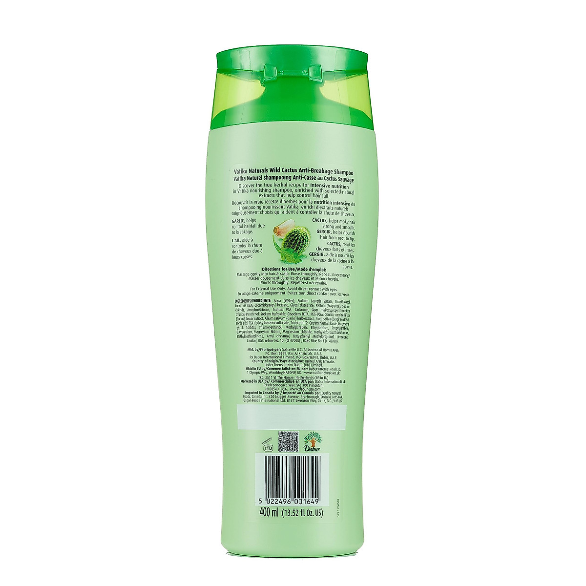 Dabur Vatika Naturals Shampoo for Women - Nourish and Rejuvenate Your Natural Hair - Strengthening & Moisturizing Hair Cleanser for Curly Hair, Damaged Hair, All Hair Types (400ml Bottle Cactus)