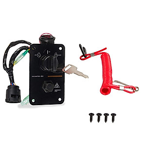 Wztepeng 704 12V Single Engine Key Ignition Switch Panel Main Switch Panel Assembly Compatible with Yamaha Outboard Yacht Replace 704-82570-08-00