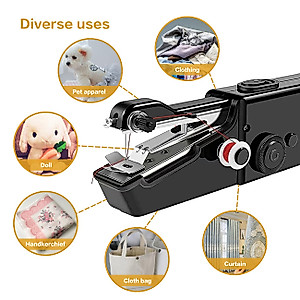 Handheld Sewing Machine,Mini Sewing Machine for Quick Stitching,Portable Sewing Machine Suitable for Home,Travel and DIY,Electric Handheld Sewing Machine for Beginners，easy，Black