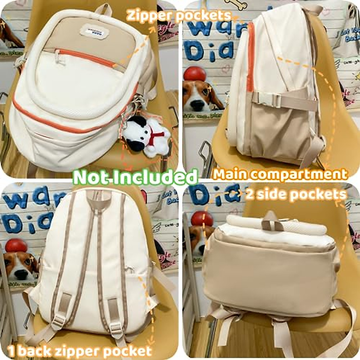 Leaper Water-resistant Laptop Backpacks Lightweight Shoulder Backpack Cute Travel Satchel Pink