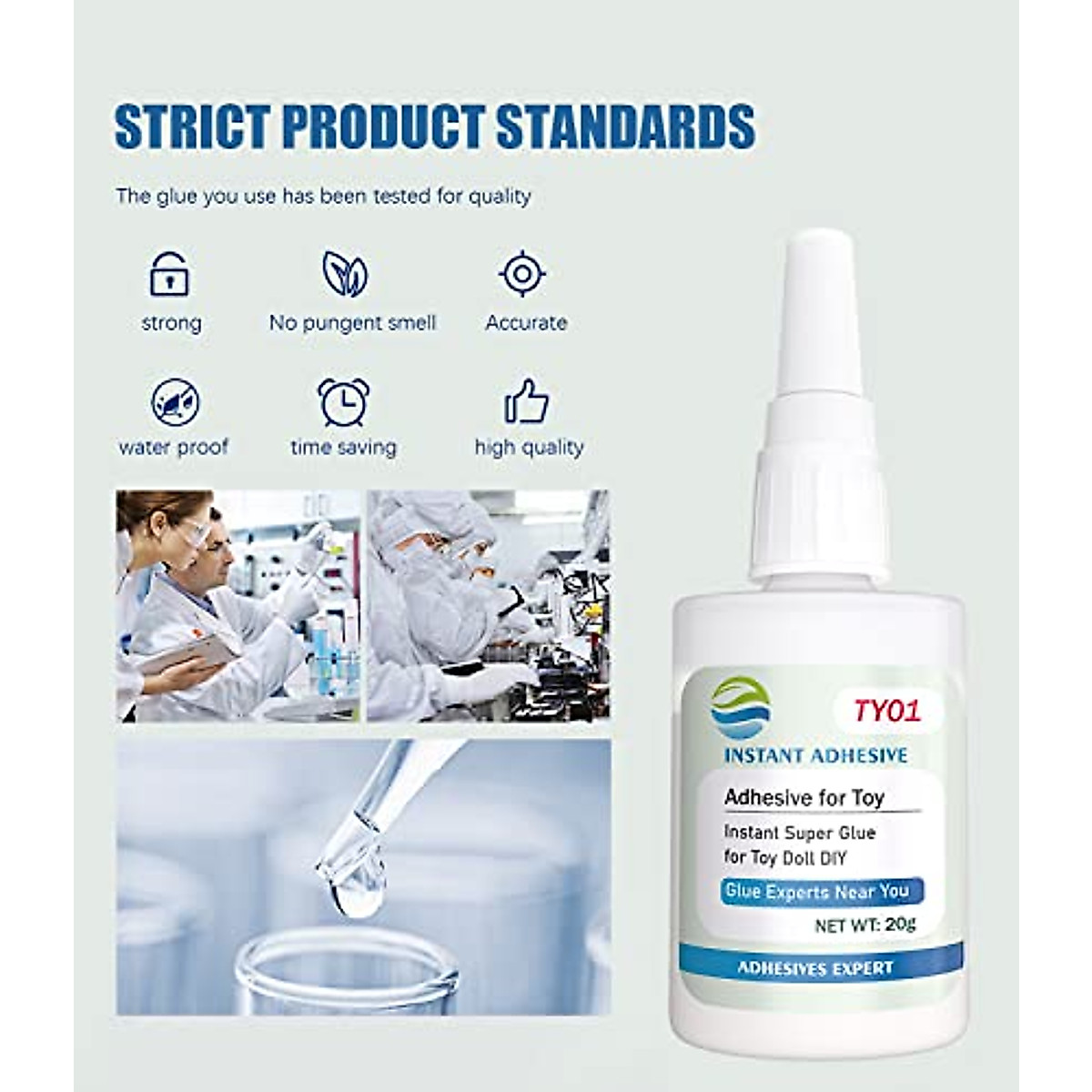 Super Instant Toy Glue,Craft Adhesive - Cyanoacrylate Glue for General Repairs Suitable for Toy,Craft,Rubber, Plastic, Ceramic, Metal, Wood and More, Thin Viscosity - Clear/20 g (0.71 oz)