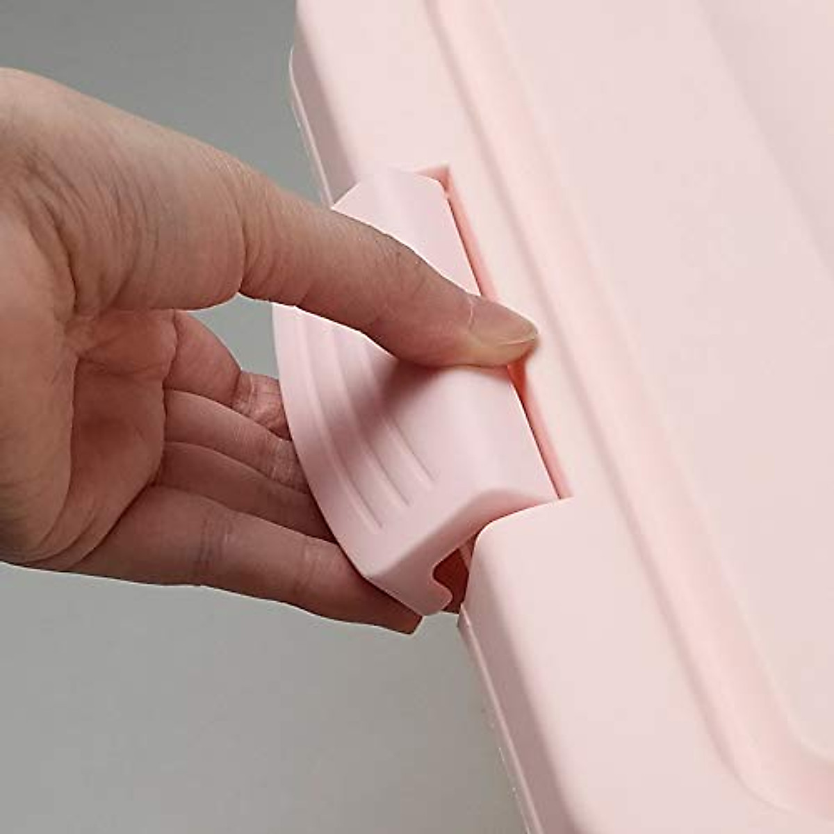 Yubine Plastic Bin with Lid, 14 Quart Latching Tote, 2 Packs