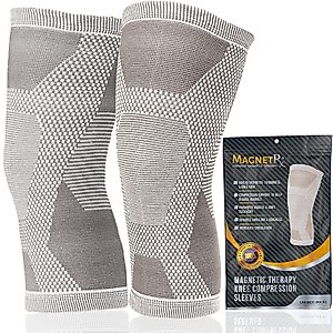 MagnetRX® Magnetic Knee Compression Sleeve - (2-Pack) Knee Support with Magnets for Knee Support & Recovery - Magnet Knee Brace Support (Medium)
