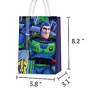 VDESFUEBY 16 Pack Buzz Lightyear Party Gift Bag Birthday Gift Bag Snack Goodies Bag Kids Party Supplies