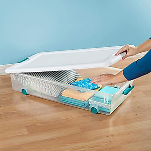 STERILITE Wheel Latching Box, Size, Blue, 4 Piece