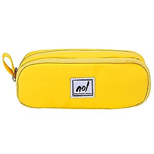 NOL Natural Organic Lifestyle Pencil Case Normal Size Pencil Purse Cosmetic Portable Bag for Office School (Yellow)