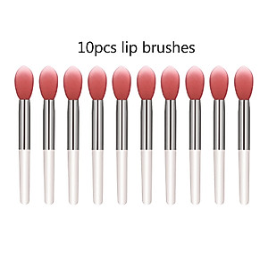 LORMAY 10 Pcs Silicone Lip Mask Brushes. Applicators for Lipsticks, Lip Gloss, Lip Balm and Other Cream Makeup Products (2.0 inches / 5.0 cm)