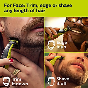 Philips Norelco OneBlade 360 Face, Hybrid Electric Beard Trimmer and Shaver with 5-in-1 Face Stubble Comb, Frustration Free Packaging, QP2724/90