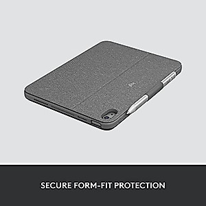 Logitech Combo Touch Detachable 10th Gen iPad Keyboard Case with Large Precision Trackpad, Full-Size Backlit Keyboard, and Smart Connector Technology - Oxford Gray