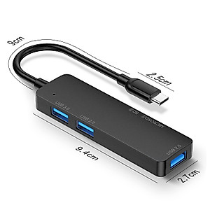 Plug & Play Type C Hub 5 in 1 Adapter Multi Splitter Adapter with TF SD Card Reader