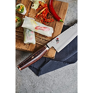 MIYABI Artisan 8-inch Chef’s Knife, Made in Japan, Sharp Hanbazuke Finish, Pakka Wood Handle