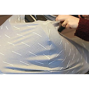 Baby Car Seat Cover Canopy and Nursing Cover Multi-Use Stretchy 5 in 1 Gift "Dash" by Copper Pearl