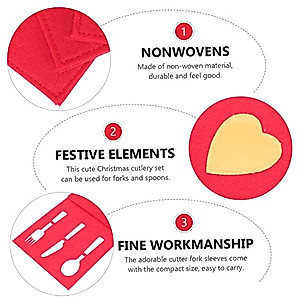 BESTOYARD 8pcs Cutlery Bag Cutlery Holder Pouch Spoon Fork Bag Wedding Table Centerpiece Cutlery Pouch Cutter Fork Bag Desktop Cutlery Cover Non-woven Fabric Rectangle Christmas Utenciles