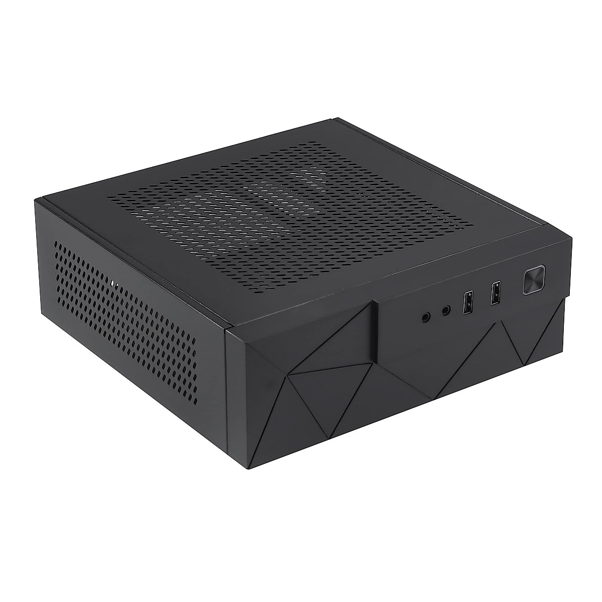 Goodisory MX01 SECC Fanless Mini ITX HTPC Chassis with 3.5" Hard Drive Bay and Vertical Stand Foot (Black)