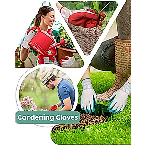 Potchen 32 Pairs Gardening Work Gloves Bulk for Women and Ladies, Breathable Rubber Coated Garden Outdoor Safety Gloves with Grip