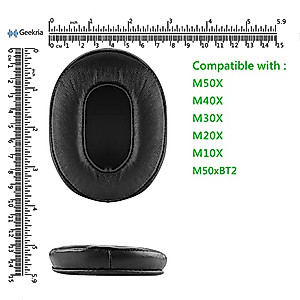 Geekria Elite Sheepskin Replacement Ear Pads for Audio-Technica ATH-M50X ATH-M50xBT2 ATH-M60X ATH-M40X ATH-M30X ATH-M20X ATH-M10X Headphones Earpads, Headset Ear Cushion Repair Parts (Black)