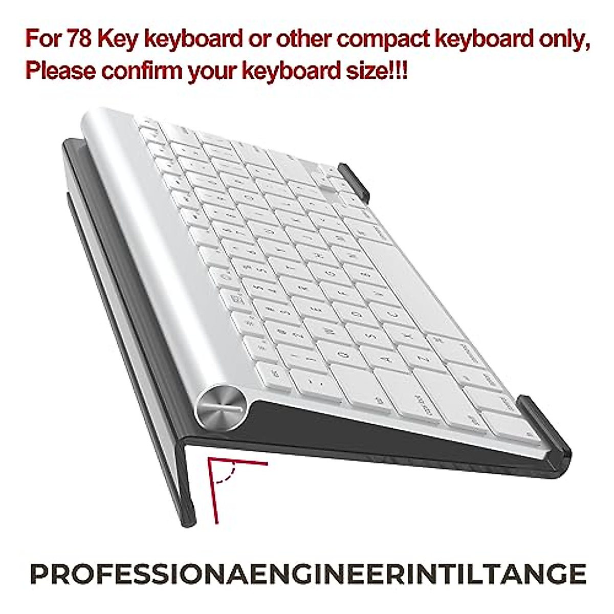 Egchi Computer Keyboard Stand for Desk 78 Keys, 11.8 x 5.1 Inch Keyboard Tray, Black Acrylic Keyboard Riser Lift, Apple Keyboard Holder