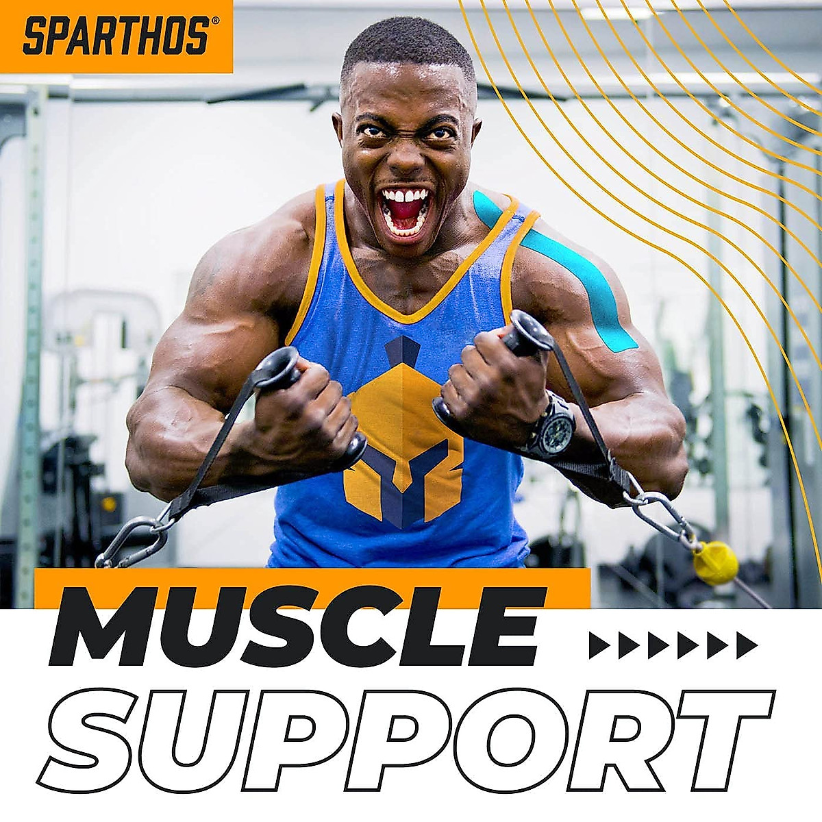 Sparthos Kinesiology Tape [Sunny Yellow - 16.4ft Uncut Roll] x Ice Packs for Injuries [Size Medium + Cover]