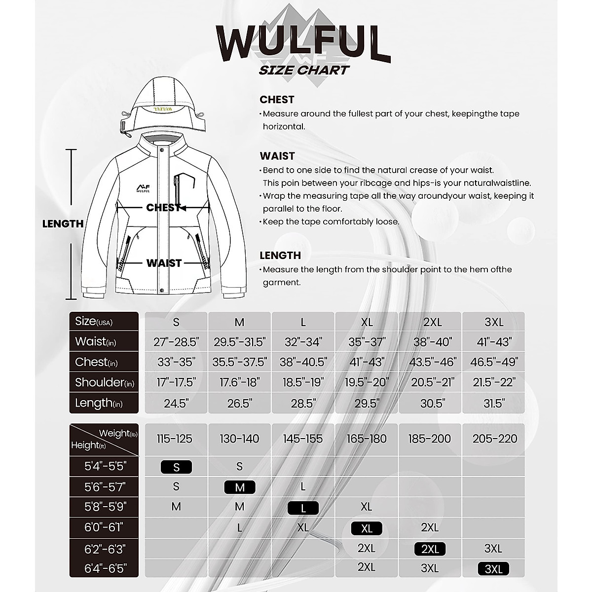 WULFUL Women’s Waterproof Snow Ski Jacket Mountain Windproof Winter Coat with Detachable Hood