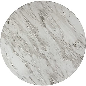 New Classic Furniture Celeste 5-Piece Faux Marble Round Counter Set with 1 Table and 4 Chairs, 42-Inch, Blue