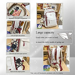 YJMKOI Black Backpacks for Girls and Boys,Classical Travel Backpack Set for Teens Boys Girls, 2PCS Aesthetic Bookbag