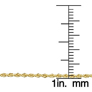 Kooljewelry 14k Yellow Gold Rope Chain Necklace (1.6 mm 14 inch)