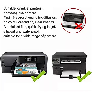 22 Sheets Holographic Sticker Paper, A4 Size 8 x 12in Dries Quickly Printable Holographic Stick Adhesive Paper for Inkjet Printers, Photocopiers, Printers