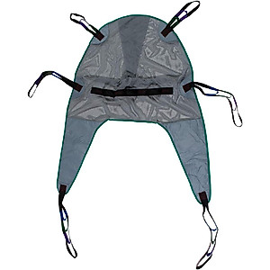Patient Aid Full Body Mesh Divided Leg Sling with Head and Neck Support for Bathing and Toileting, with 155-255 lbs (Medium) Weight Capacity Mesh Weave for Safe and Easy Transfers