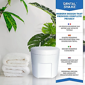 Dental Shake - Shake to Clean Leak Proof Denture Cup, Denture Case and Retainer Holder, Denture Bath and Retainer Cleaner Case, Denture Cleaning Case for Full Dentures