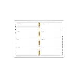 russell+hazel 2021 to 2022 Weekly Academic Planner, Black Vegan Leather Cover, A5, Spiral Bound, 5.25” x 8” (58613)