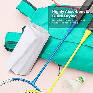 HOMEXCEL Microfiber Washcloths 12 Pack, Highly Absorbent and Soft Face Towel, Multi-Purpose White Wash Cloths for Bathroom, Hotel, Spa, Gym, and Kitchen, 12x12 Inch