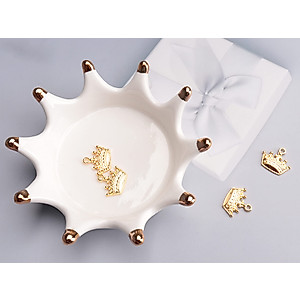 Ruwado 30 Pcs Tiara Charm Mini Metal Vintage Cute Jewelry Pendant for DIY Making Necklace Bracelet Necklace Jewelry Making Crafting Accessories Earring Zippers (Gold)